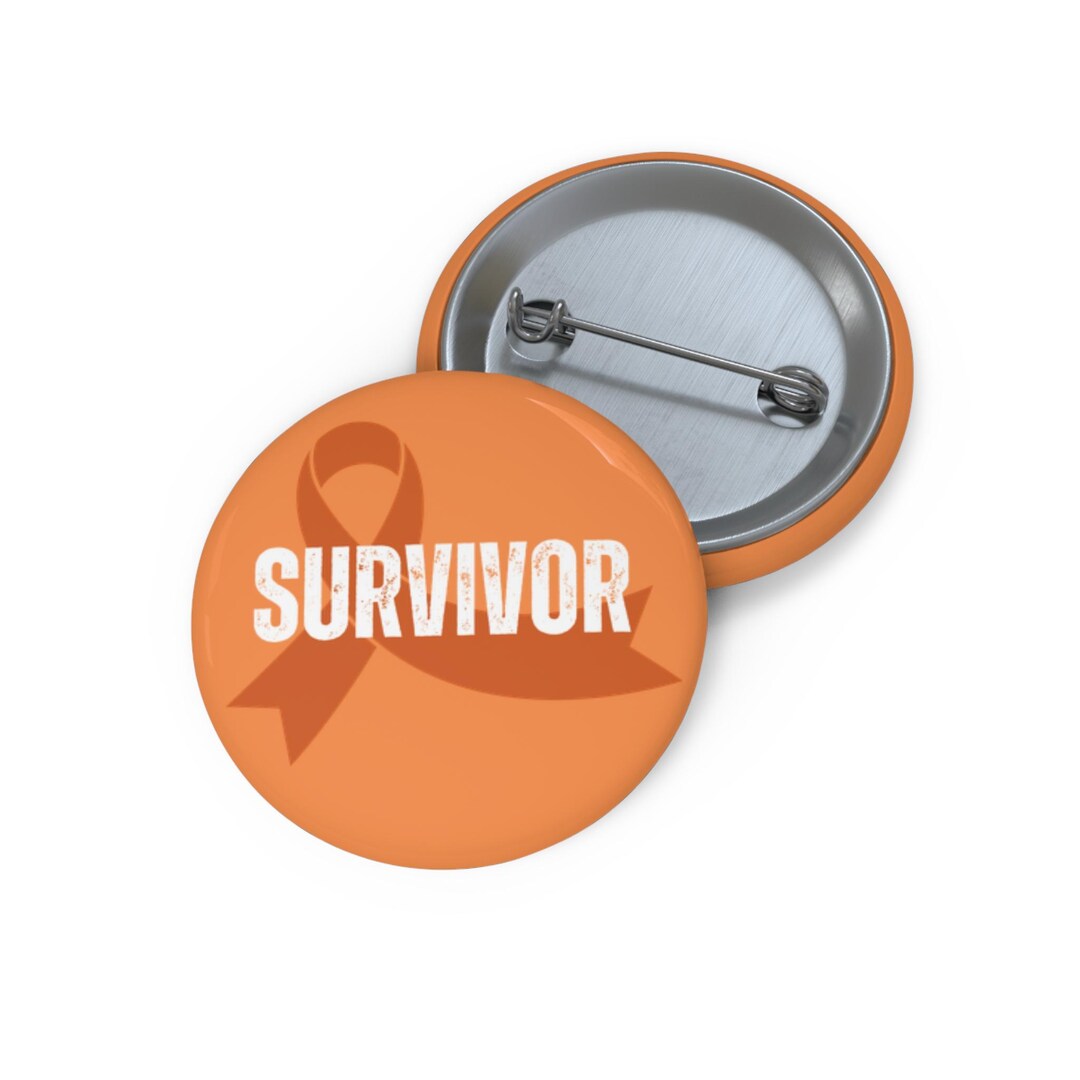 Kidney Cancer Ribbon Survivor Pin, Kidney Cancer Awareness Button ...