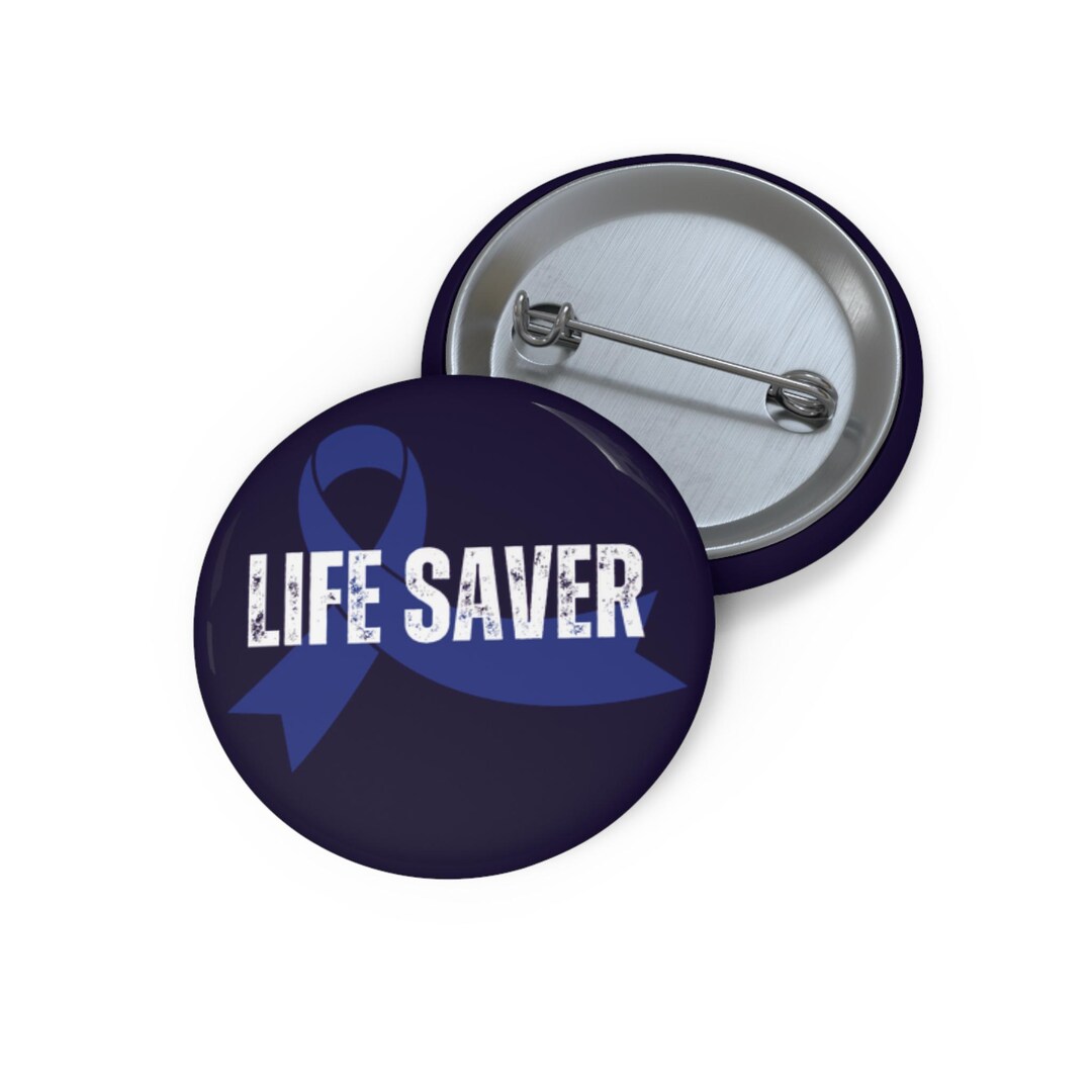 Colorectal Cancer Nurse Awareness Ribbon Button, Lifesaver Ribbon Badge ...