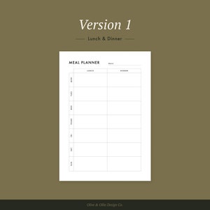 Printable Weekly Meal Planner - Letter, A4, A5 Template Pages - Etsy