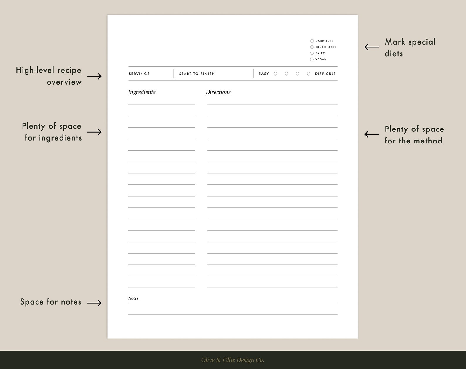 Printable Recipe Book Template – Letter, A4, A5, Half Letter Pages - Etsy