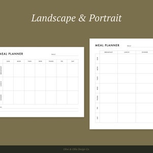 Printable Weekly Meal Planner - Letter, A4, A5 Template Pages - Etsy