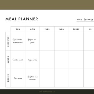 Printable Weekly Meal Planner - Letter, A4, A5 Template Pages - Etsy