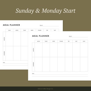 Printable Weekly Meal Planner - Letter, A4, A5 Template Pages - Etsy