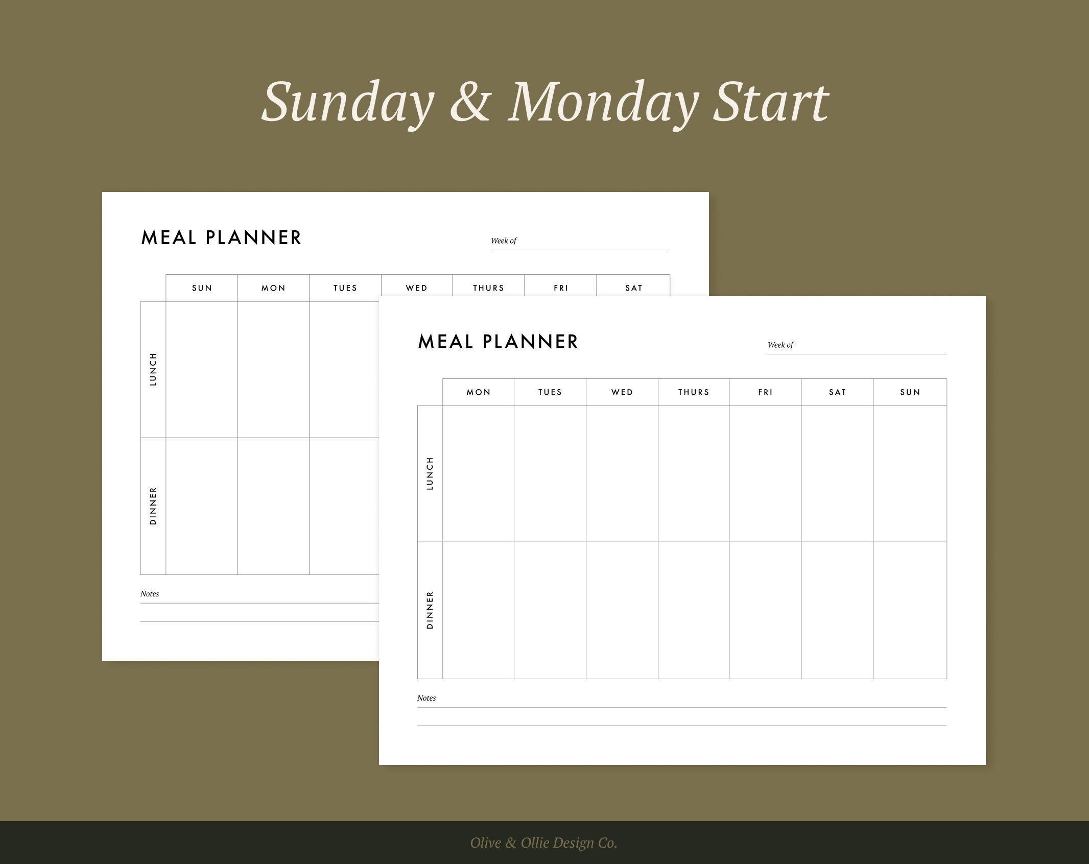 Printable Weekly Meal Planner Letter, A4, A5 Template Pages - Etsy