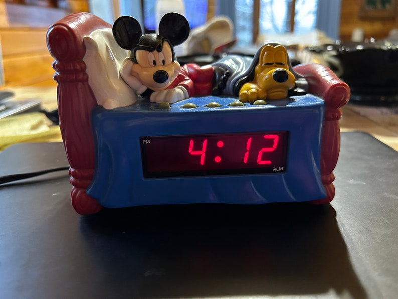 Vintage Westclox Mickey Mouse and Pluto Digital Alarm Clock - Etsy