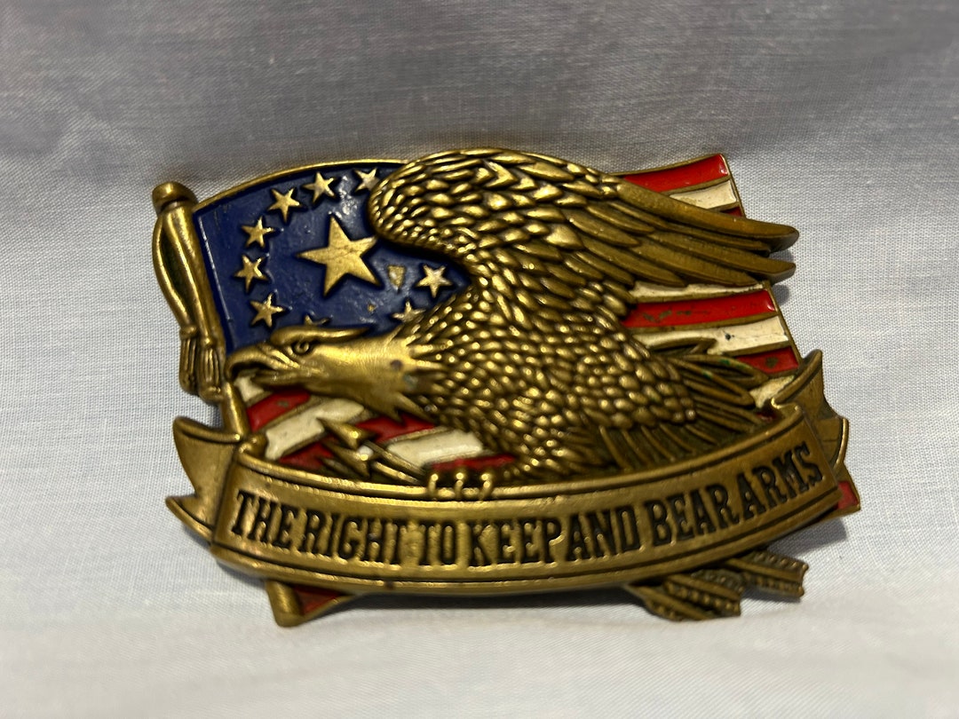 Metal Baron Belt Buckle - Eagle and Flag "the Right to Keep and Bear ...