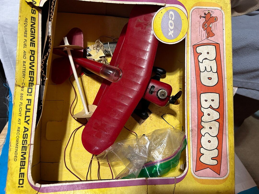 Cox RED BARON Bi-plane Gas Engine Powered With Original Box ...