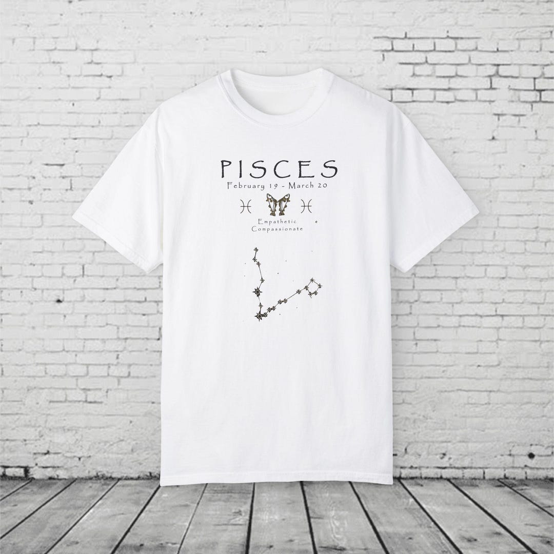 Pisces Constellation T-shirt - Zodiac Star Sign Tee - Astrology Gift ...