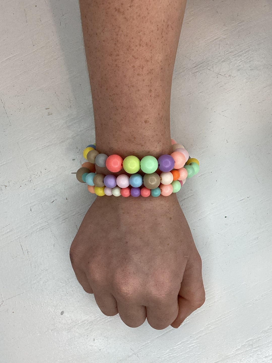Bubble Rainbow Stacked Braclets Cute - Etsy