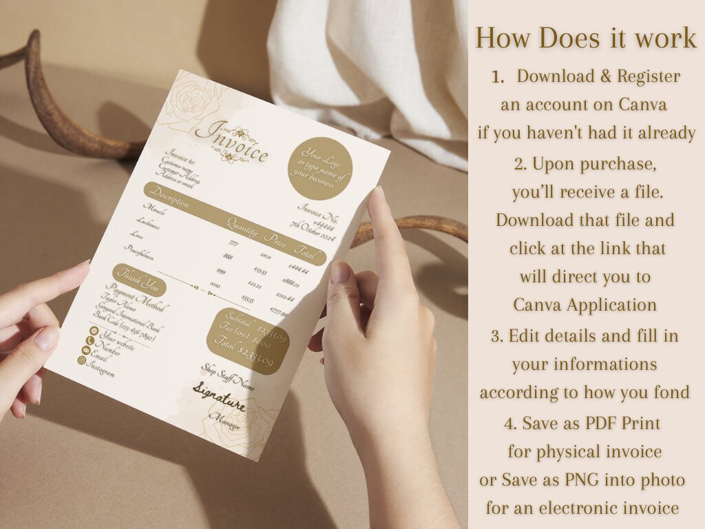 Invoice Template / Editable Invoice Template / Small Business Invoice ...