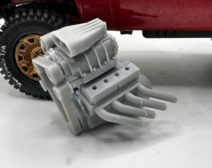 1/25 Scale, Dual Supercharger, Hemi Engine 3d Printed. This Engine Does ...