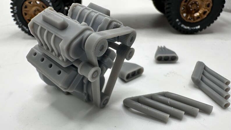 1/25 Scale, Dual Supercharger, Hemi Engine 3d Printed. This Engine Does ...