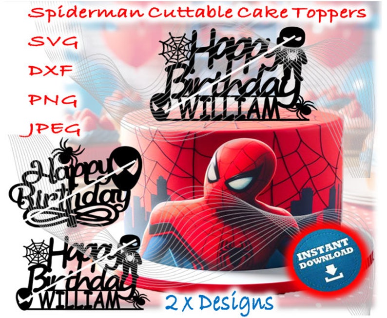 Spiderman Cake Topper, Birthday Cake Topper, Personalized Cake Topper ...