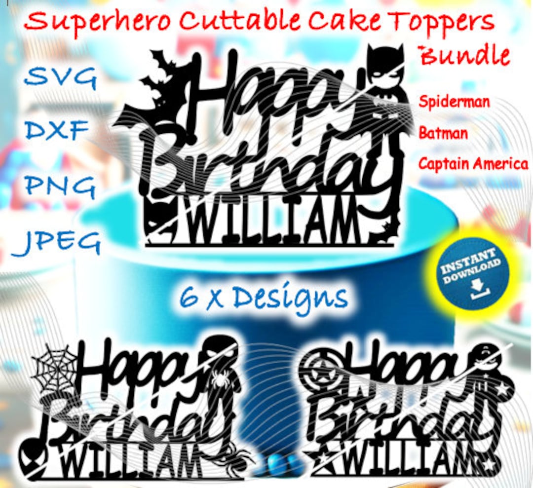 Spiderman & Superhero Cake Toppers, Spiderman Cake Topper, Birthday ...