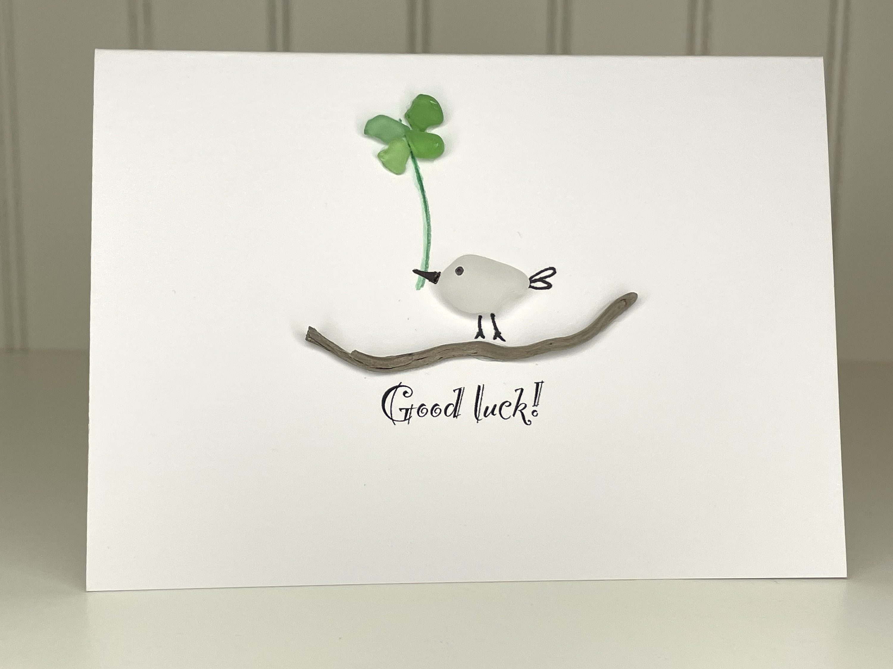 Sea Glass Card good Luck Wishes Greeting Card Thinking of You Unique ...