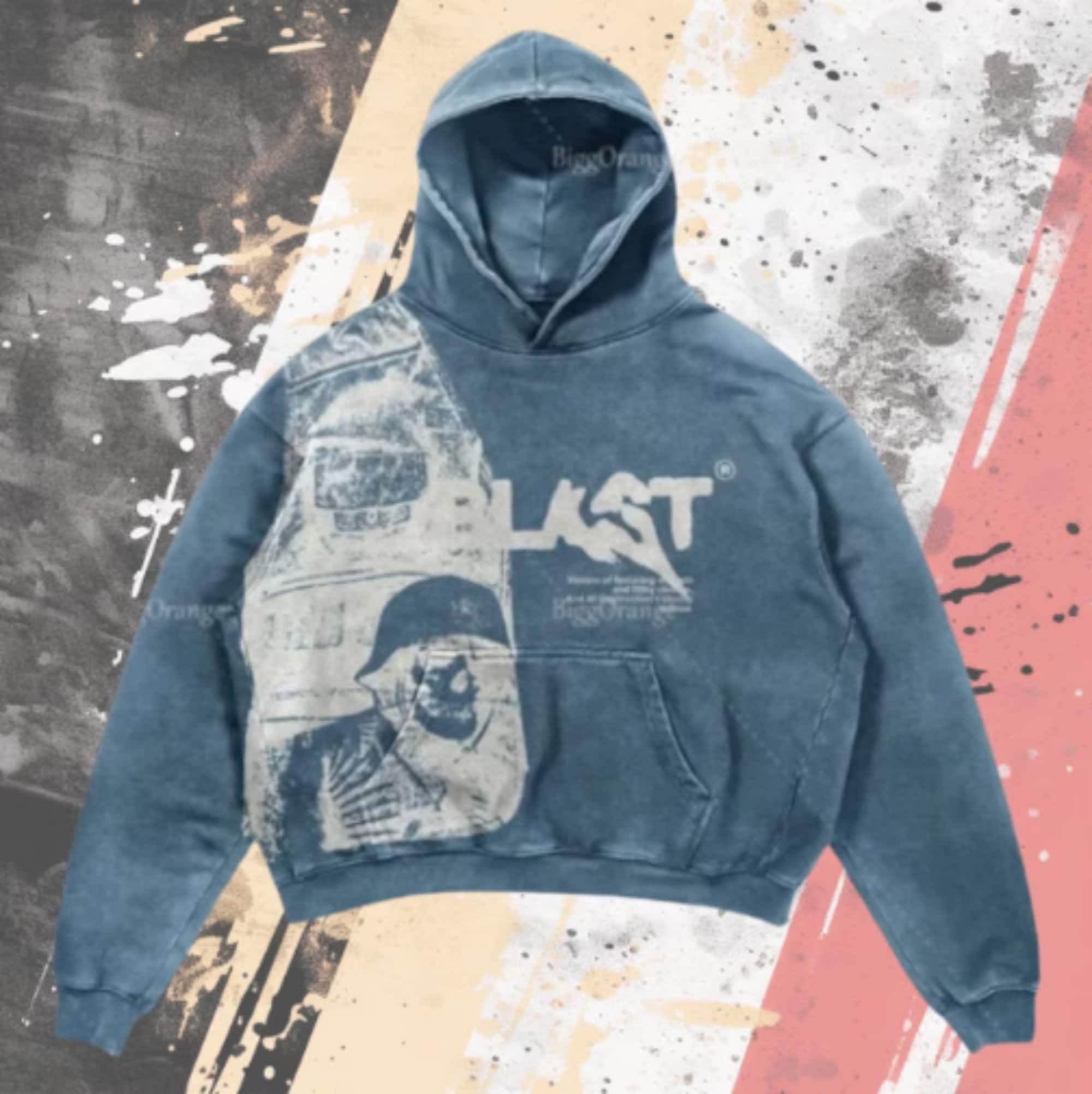 Blast Hoodie Retro Y2K Hoodie 2022 Coats Streetwear Gothic Casual Alphabet Blast Print Pattern ...