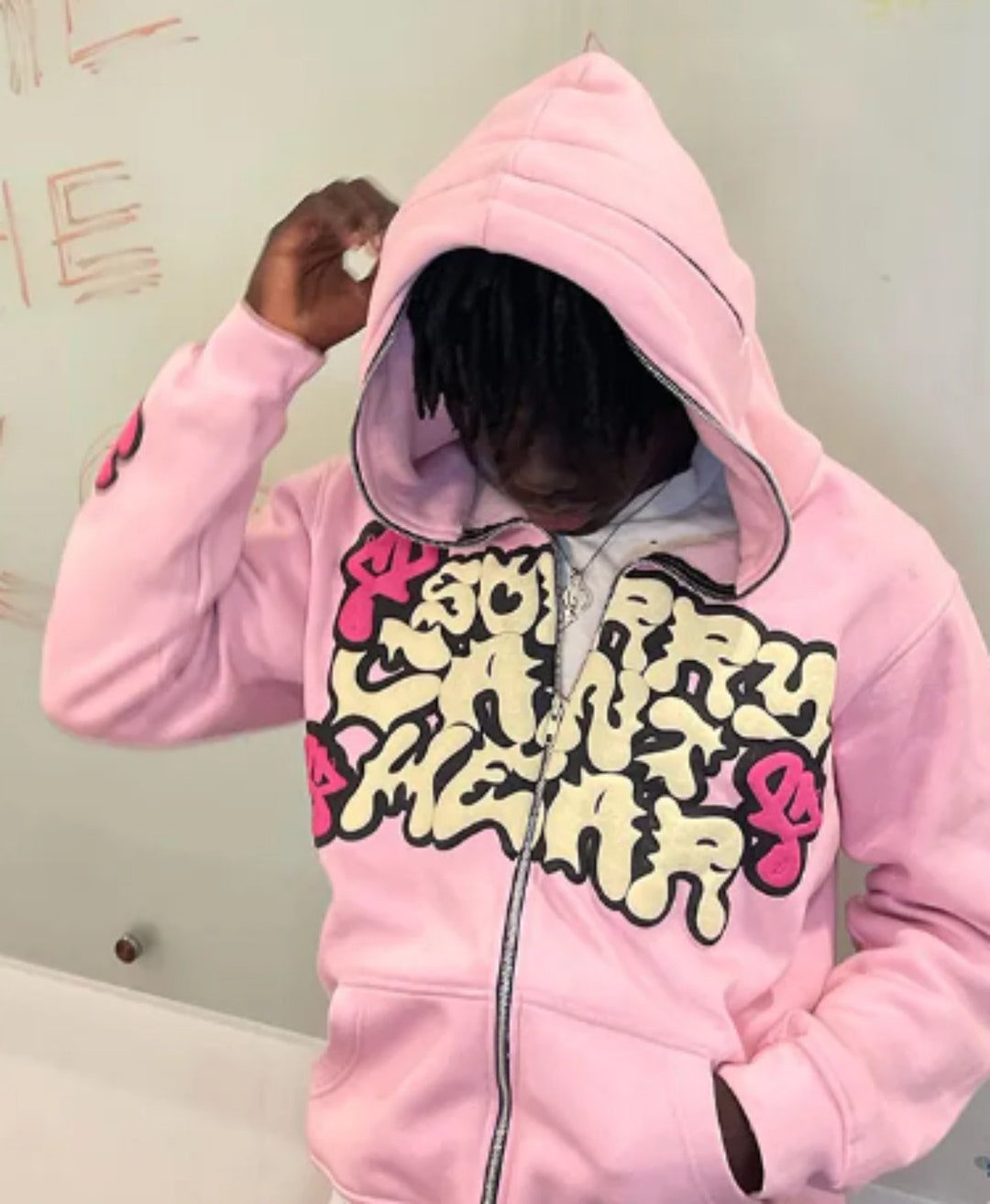 Pink Y2K Hoodie Full Zip-up Hoodie for Men Streetwear Gift for Him - Etsy