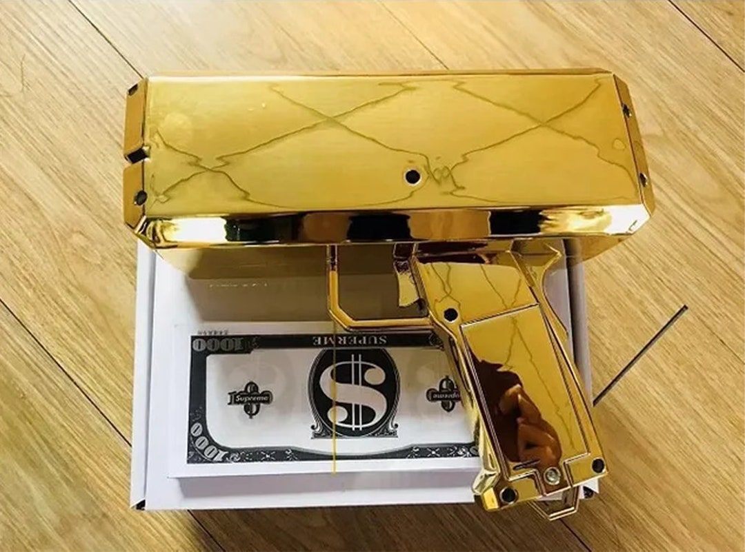 Shoot Money Gun Toy Party Banknote Shoot Pistol Paper Money Shooter ...