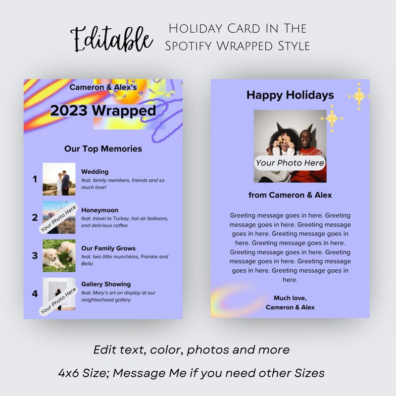 Spotify Wrapped Template Canva - Etsy