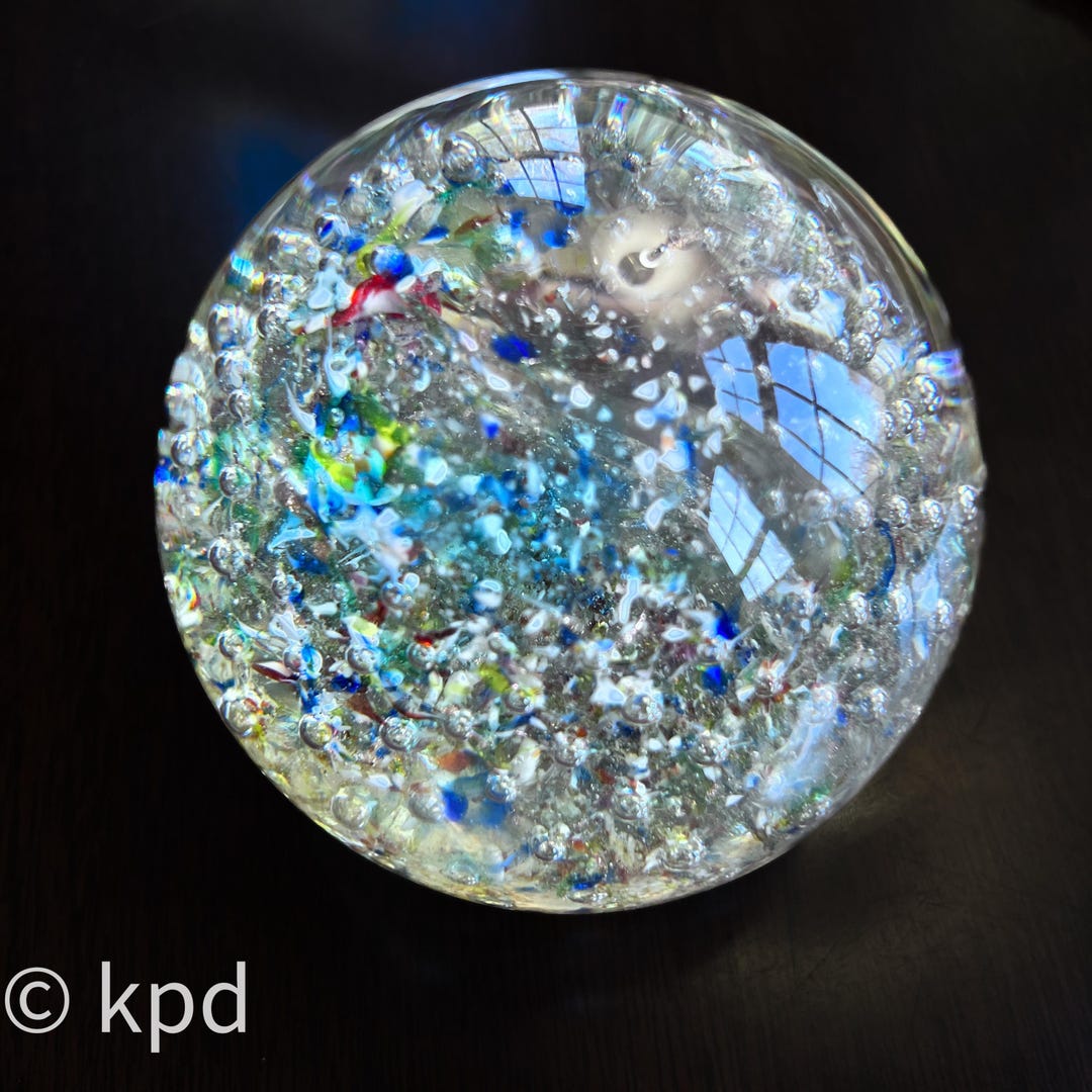 Vintage Studio Art Bubble Glass Paperweight - Etsy