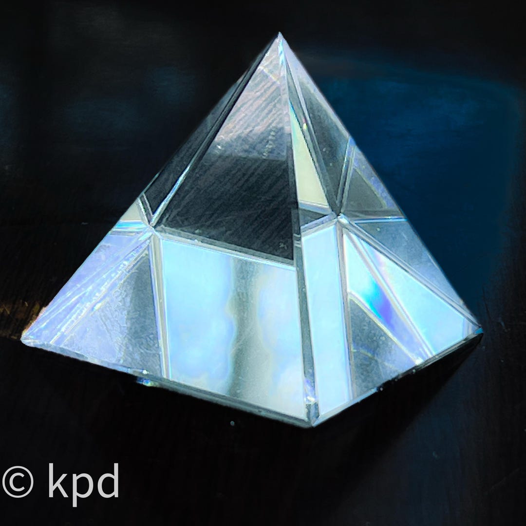Vintage Crystal Pyramid Paperweight From Private Collection - Etsy