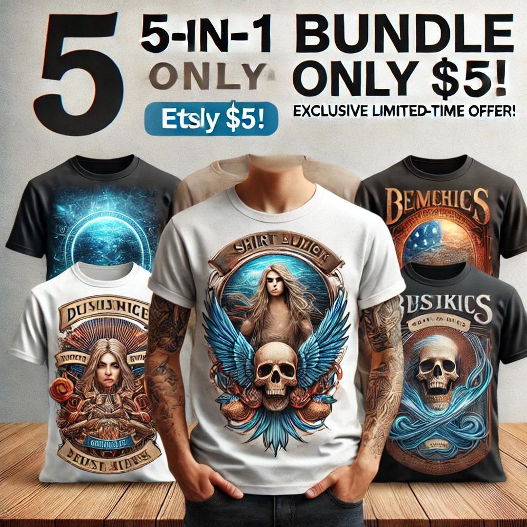 5 T-shirt Bundle | Streetwear Graphic Tees | Urban Style Pack - Digital ...