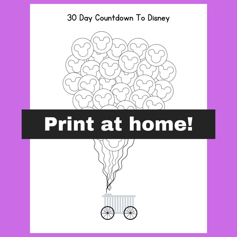 30 Days to Trip Countdown Coloring Page | 8.5" X 11" Instant Download ...