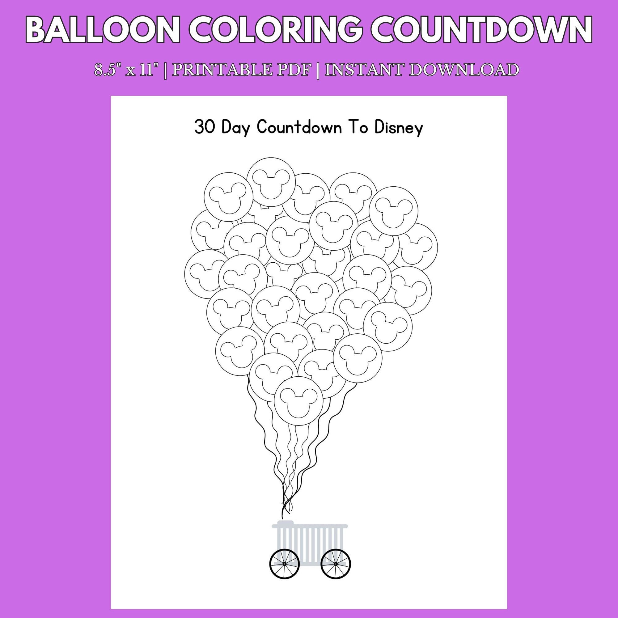 30 Days to Trip Countdown Coloring Page 8.5 X 11 Instant Download ...
