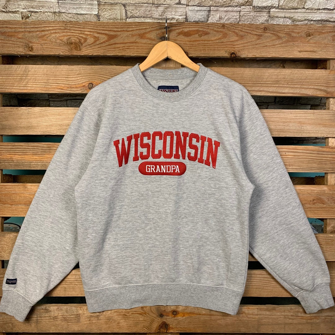 Vintage Wisconsin Badgers Granpa Sweatshirt Wisconsin Pullover Sweater ...