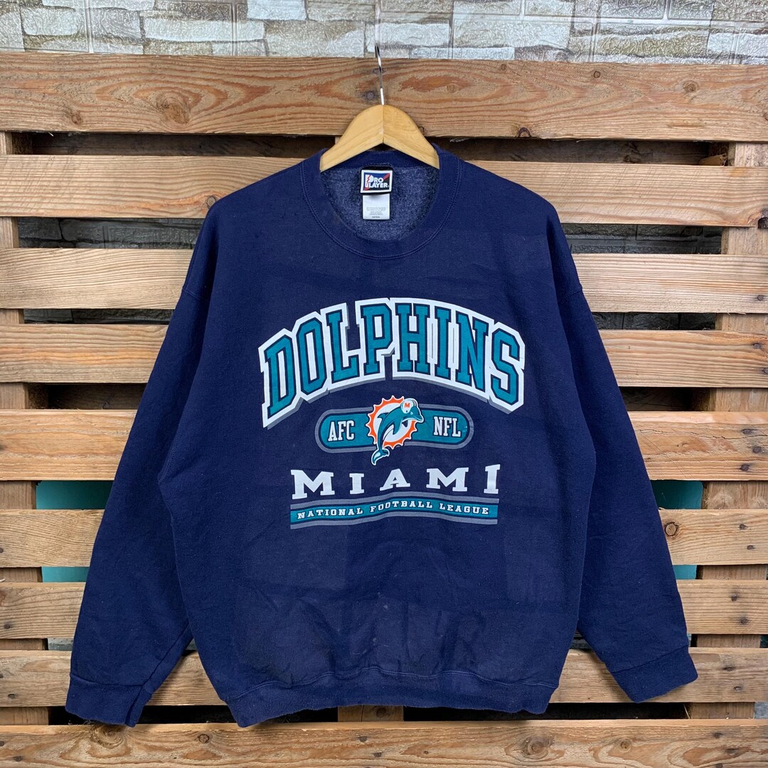Vintage Distress Nfl Dolphin Miami Sweatshirt Dolphin Miami Crewneck ...