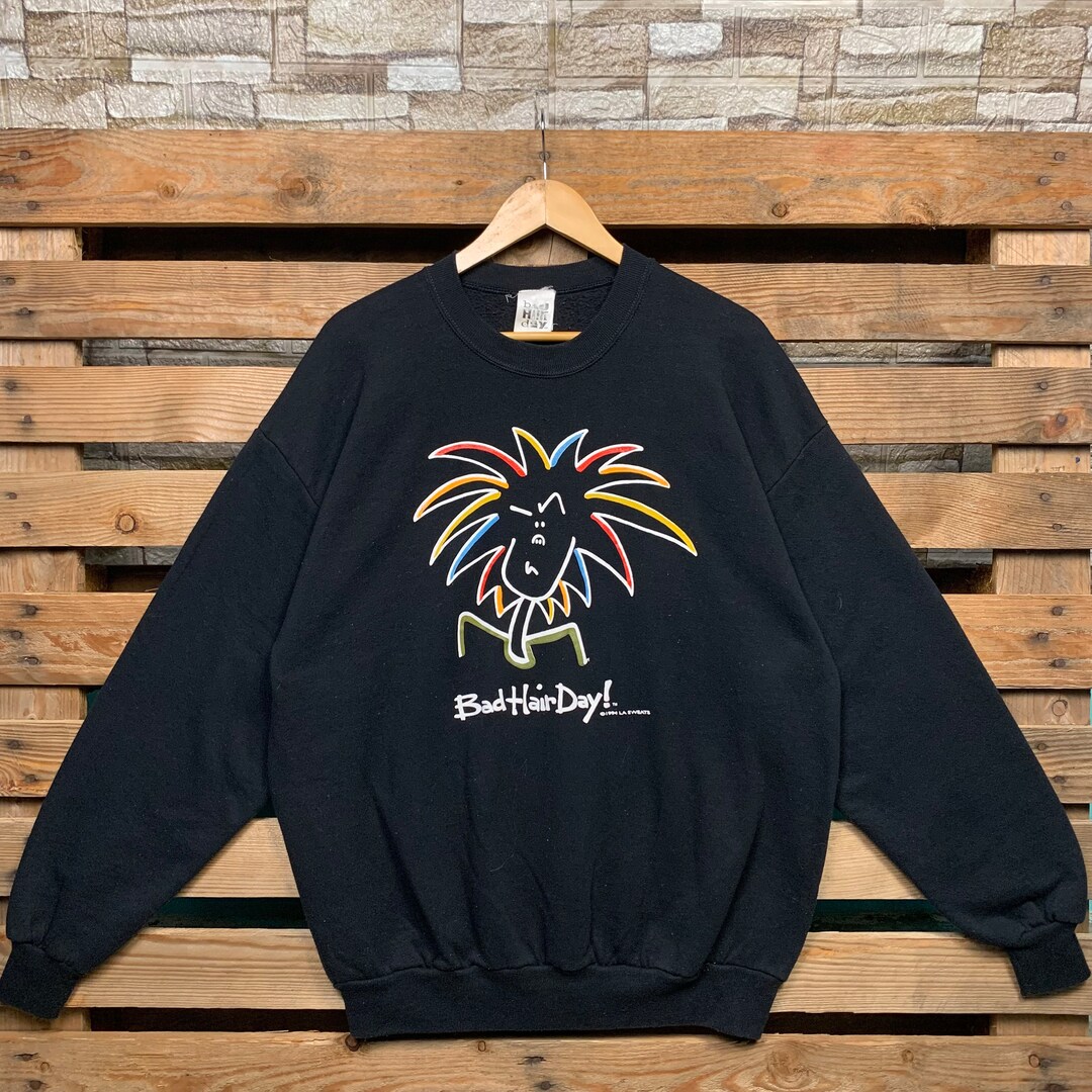Vintage 90s Bad Hair Day Stick Figure Sweatshirt Stick Figure Pullover ...