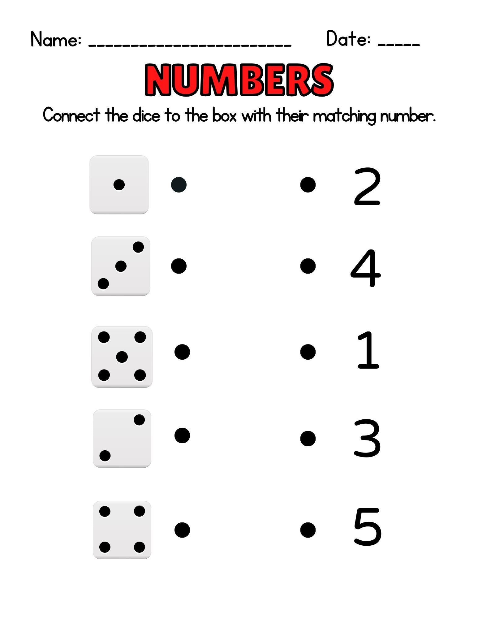 Number Matching Worksheet - Etsy