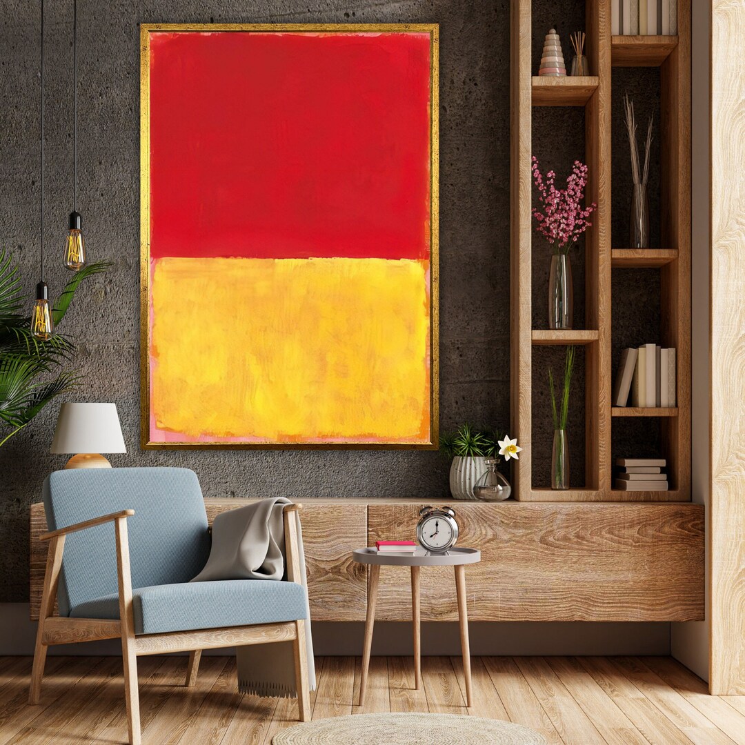 Mark Rothko Inspired Canvas Painting, Yellow and Red Art, Art Gift ...
