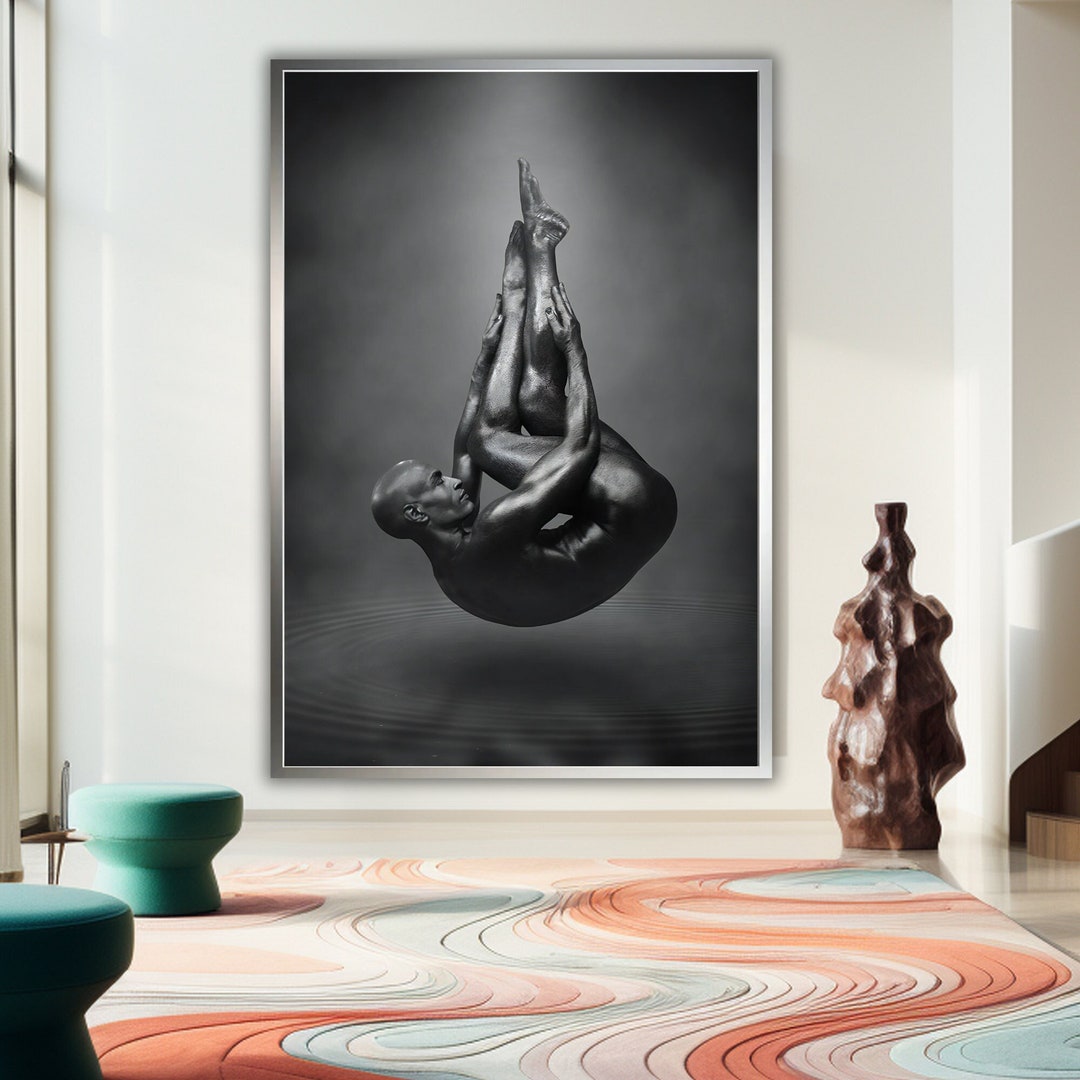 Naked Black Male Body Canvas, Nude Man Wall Art Decor, Naked Black Male ...