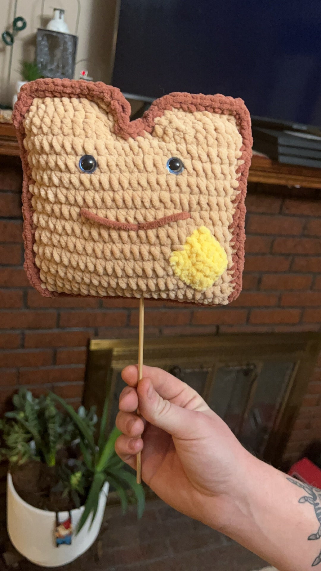 Buttered Toast Crochet Plushie - Etsy
