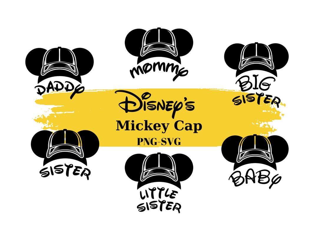 Mickey Cap Family Bundle Png-svg, Mouse Ear Cap Svg , Mouse Family Trip ...