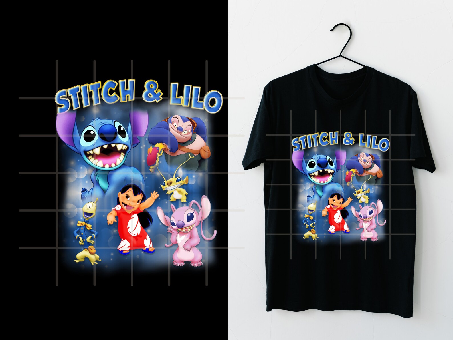 Retro Stitch & Lilo Png, Stitch Png, Family Vacation Png, Family Trip ...