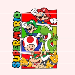 Super Mario Collage Png-svg, Super Mario Clipart, Printable Mario Svg ...