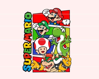 Super Mario Collage Png, Super Mario Clipart, Printable Mario Png ...