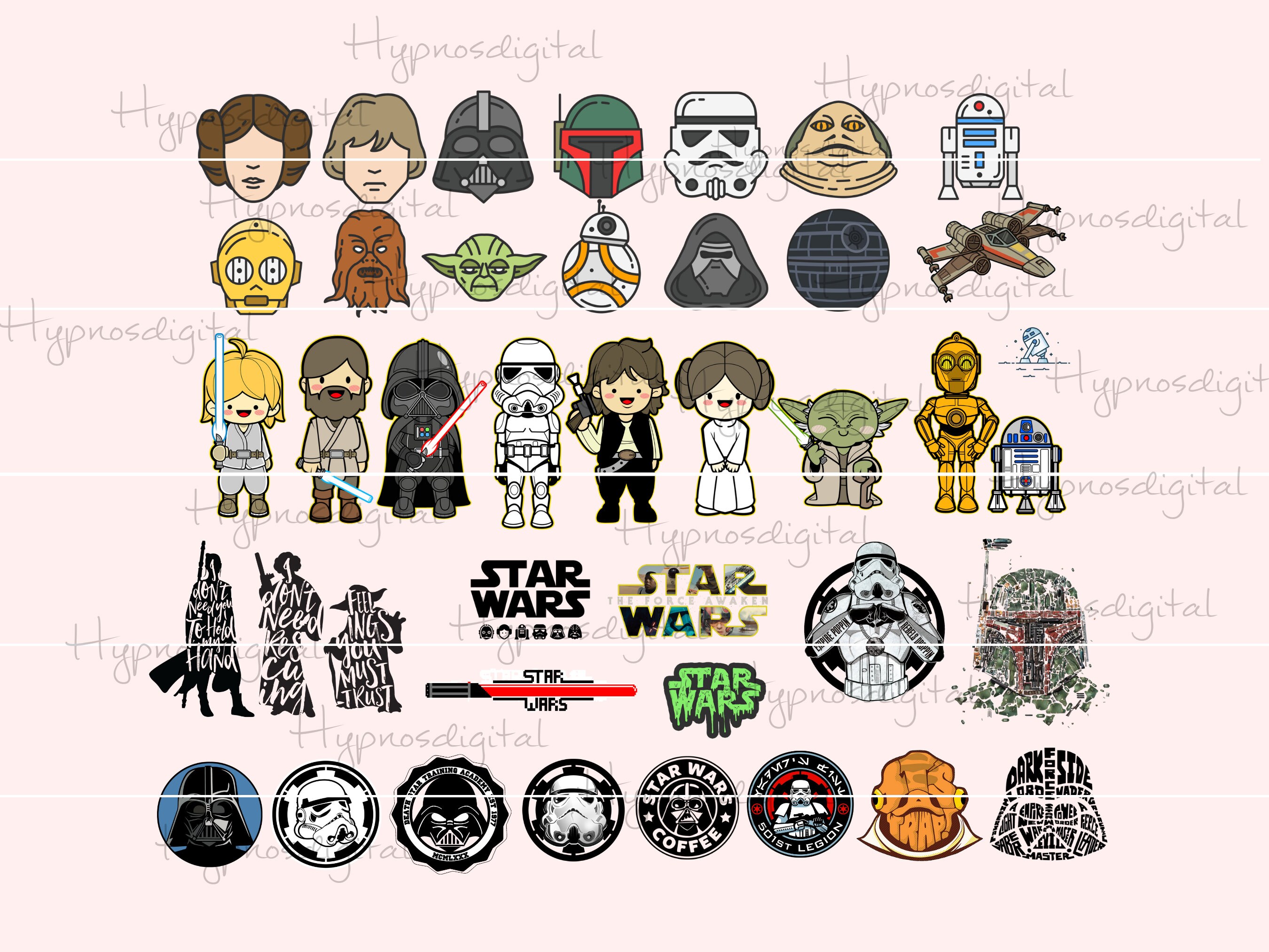 Star Wars 40 Png, Starwars Png Bundle, Star Wars Files, Star Wars Cut ...