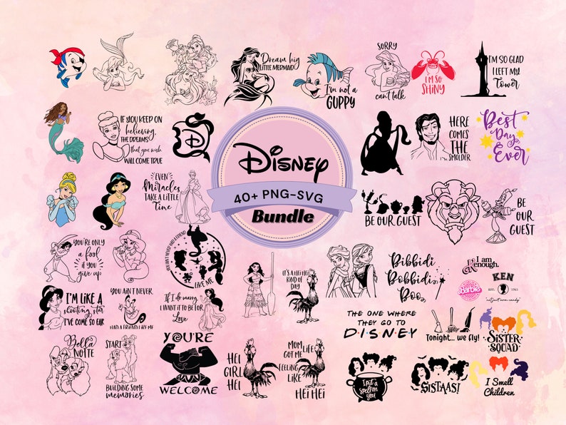 Disneyland Bundle Svg Png , DisneyWorld Svg, Princess Bundle svg, macig ...