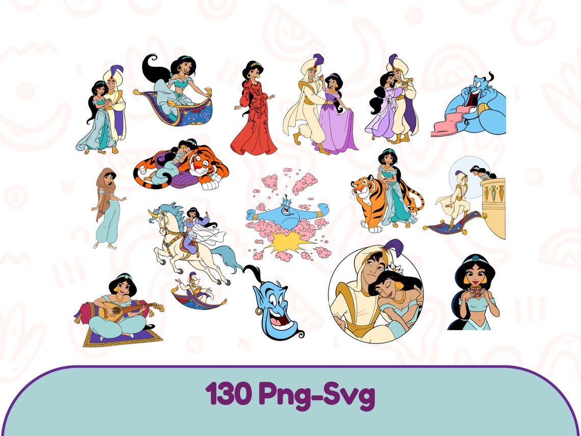 Aladdin Jasmine SVG PNG Bundle, Princess Jasmine Bundle Instant Digital ...