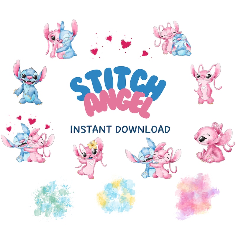 Stitch and Angel Png - Etsy