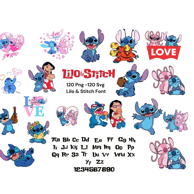 Stitch and Angel Png - Etsy