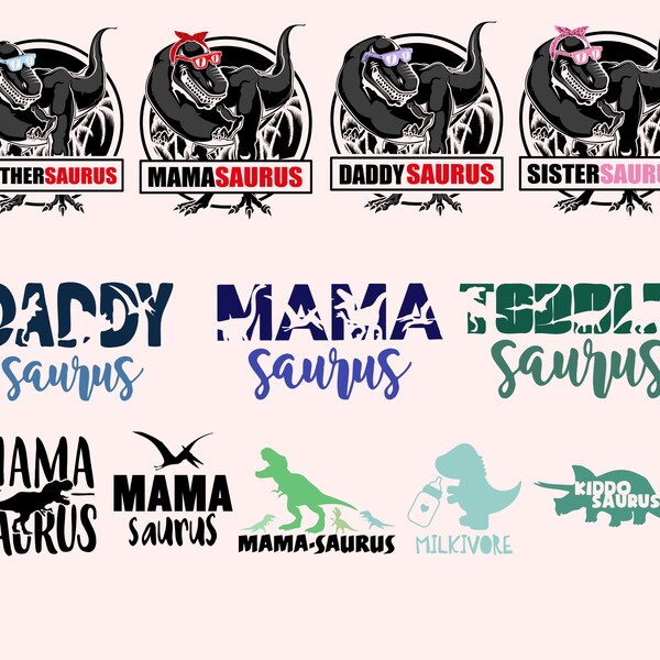 Family Saurus Svg - Etsy