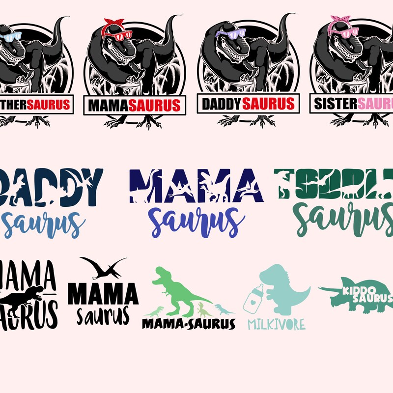 Family Saurus Svg - Etsy