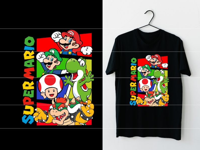 Super Mario Collage Png-svg, Super Mario Clipart, Printable Mario Svg ...