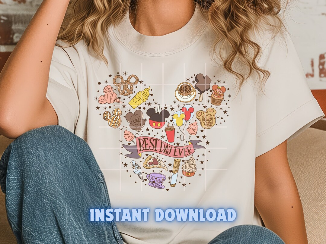 Mickey Snacks Best Day Ever Svg, Mickey Ears Png File, Retro Mickey Svg ...