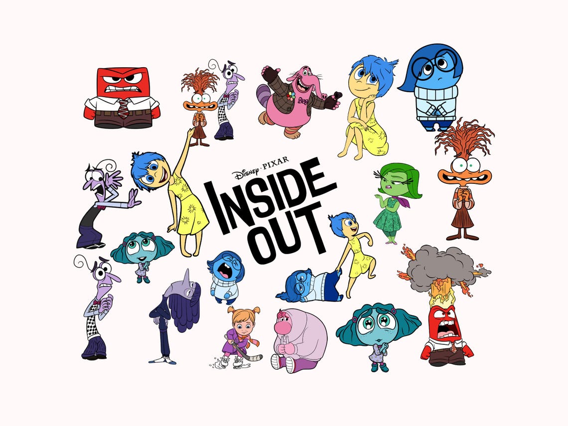 Inside Out Clipart Bundle: Joy, Sadness, Anger, Fear (PNG, SVG) - Etsy