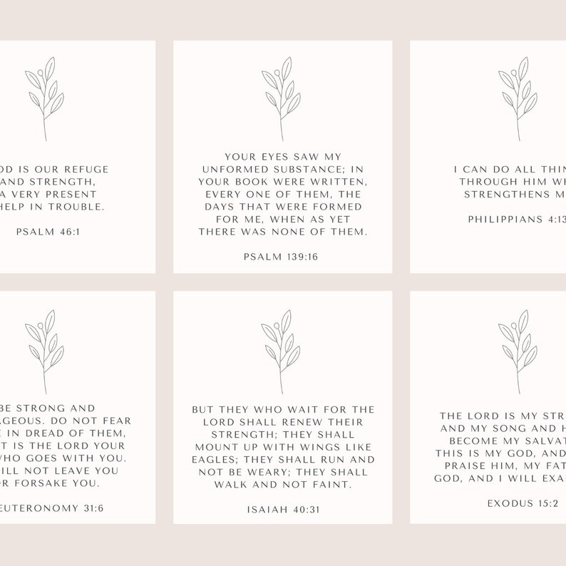 20 Printable Affirmations From Scripture: ESV Bible Verses Instant ...